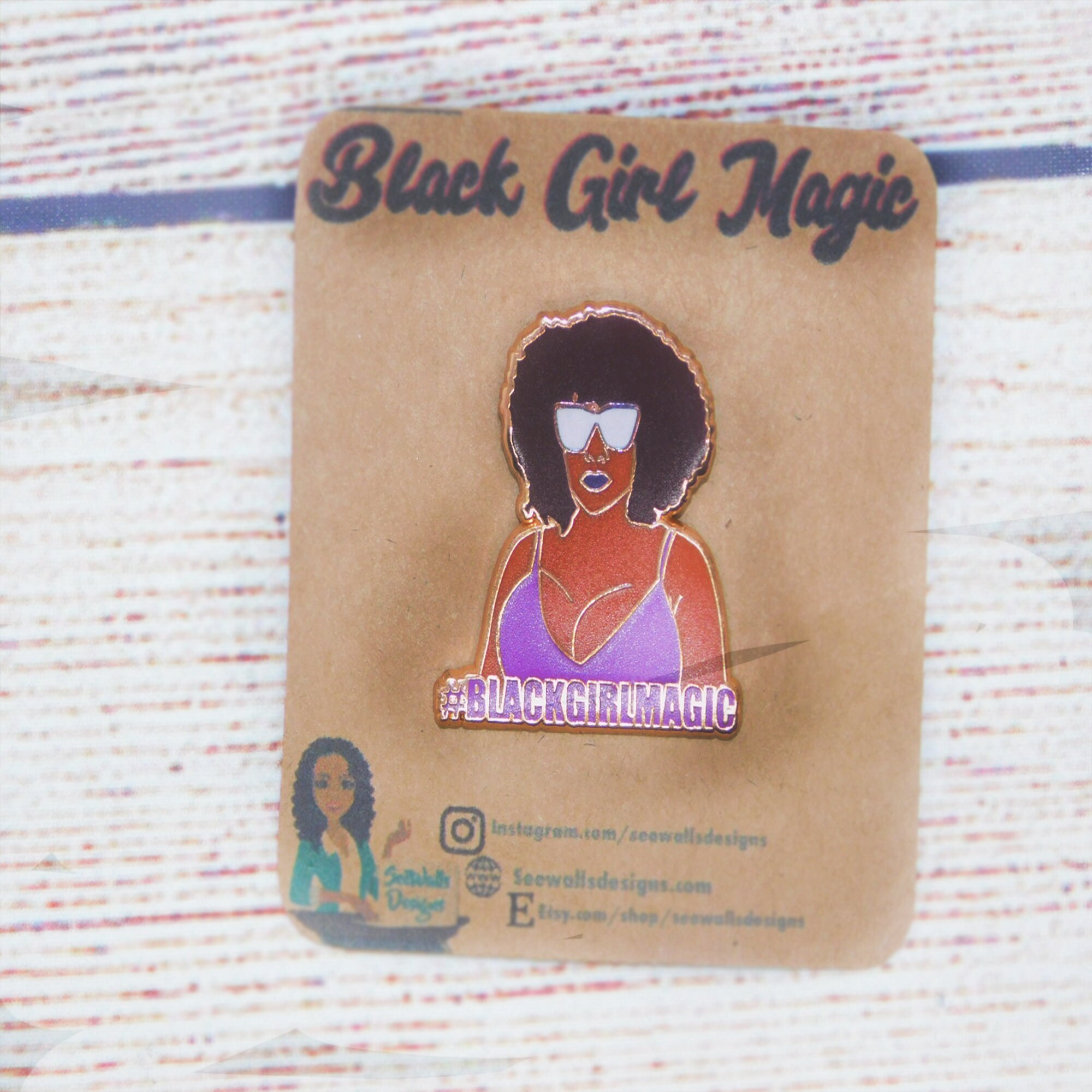 Black Girl Magic Enamel Pin Black Girl Lapel Pin Rubber - Etsy
