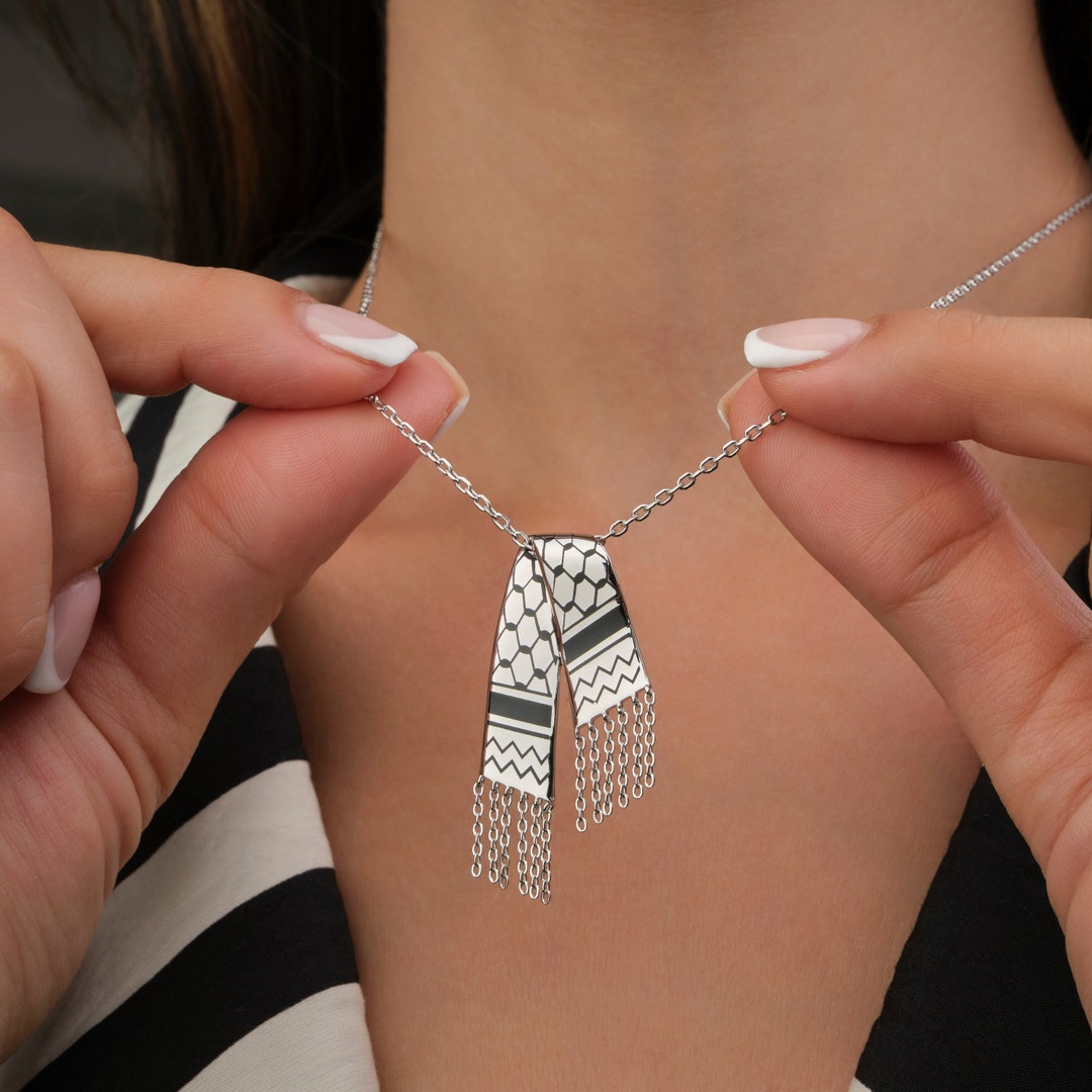 Palestine Keffiyeh Necklace ( Kuffiyeh - Kefiya - Kuffiya - كوفية ...