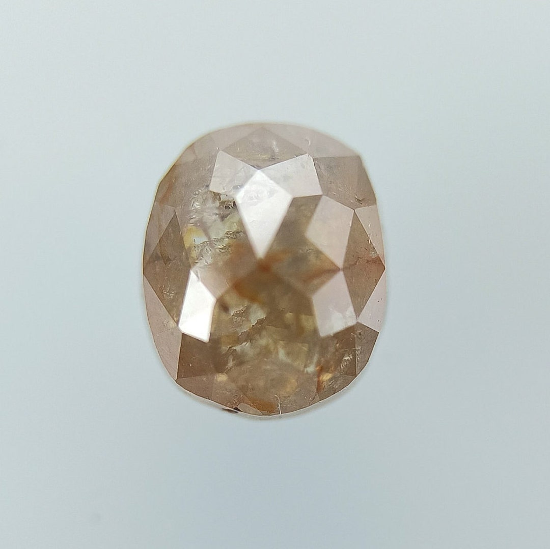 0.89 CT Natural Loose Diamond Peach Diamonds Oval Shape Rose Cut ...
