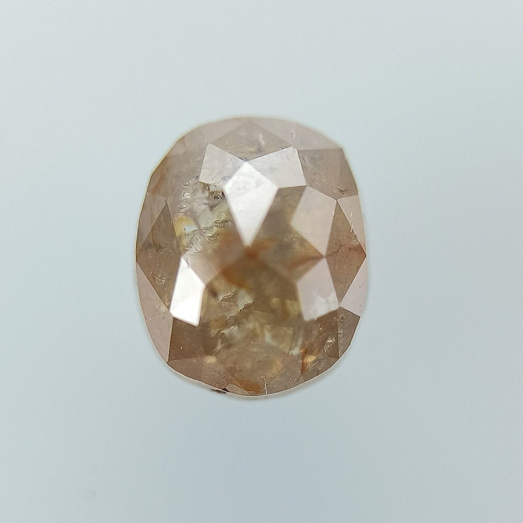 0.89 CT Natural Loose Diamond Peach Diamonds Oval Shape Rose Cut ...