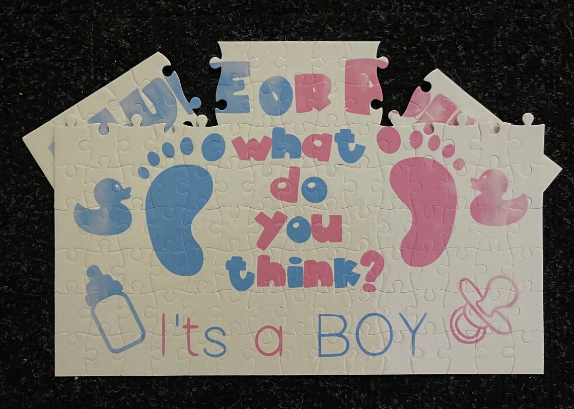 Gender reveal 120 pc puzzle | Etsy