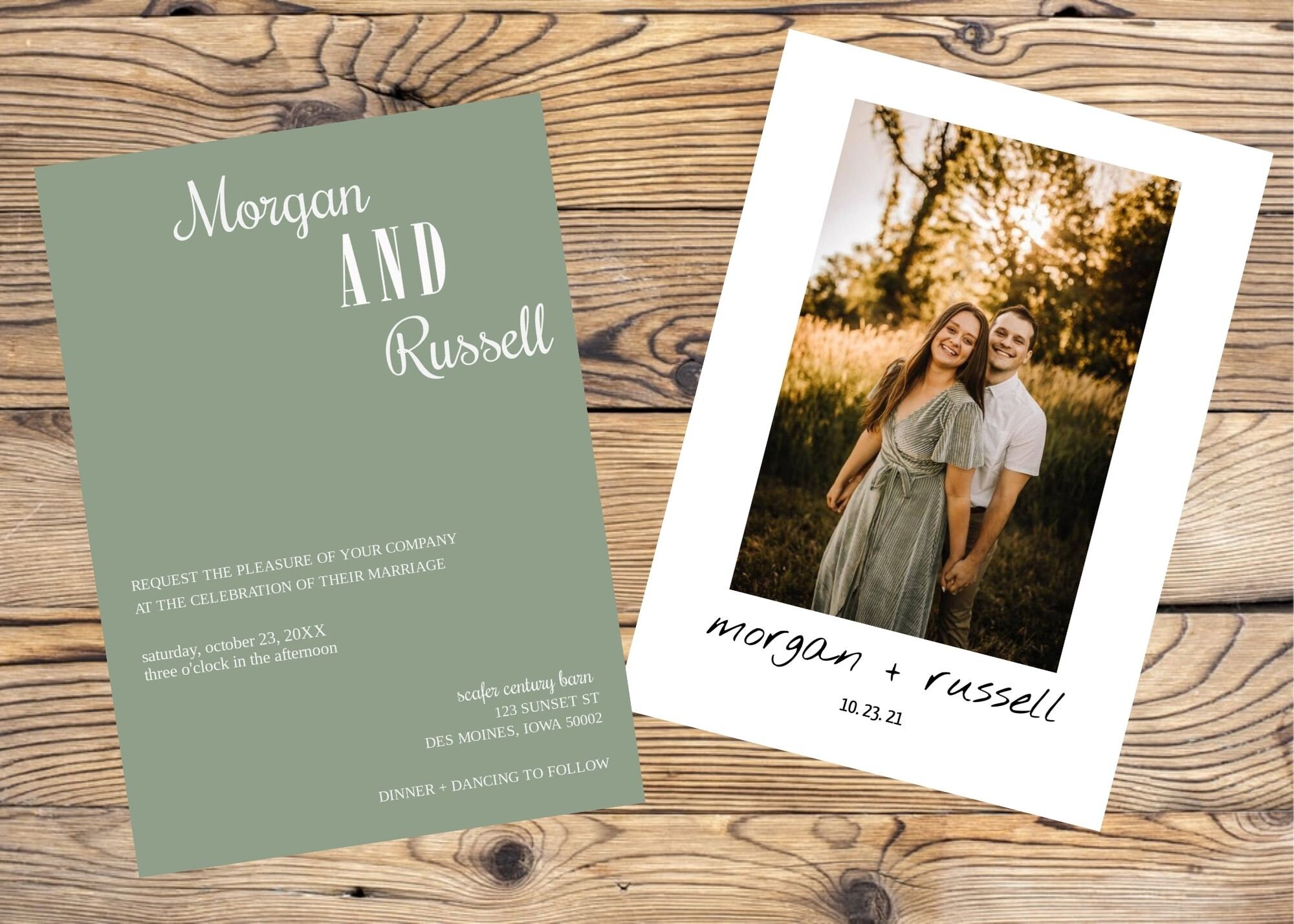 Sage Green Invitation Template