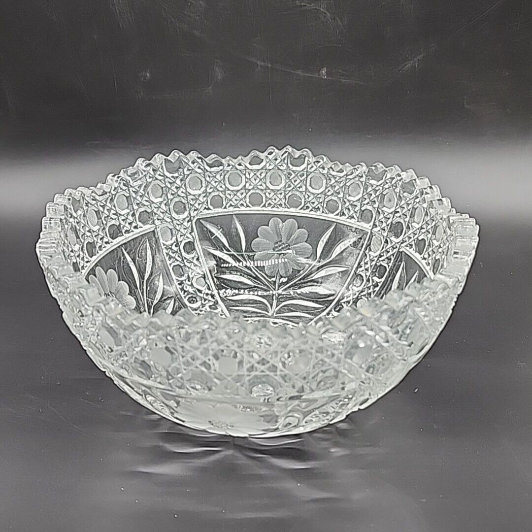 Antique Round Saw Tooth Rim Brilliant Cut Crystal Bowl Germany - Etsy