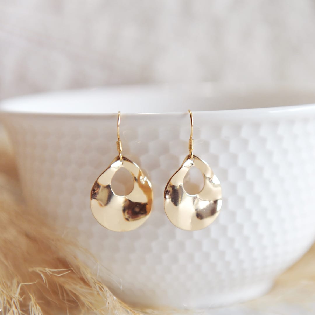 Alexa Gold Brass Dangle Earrings, Boho Gift for Her, Chic Minimalist ...