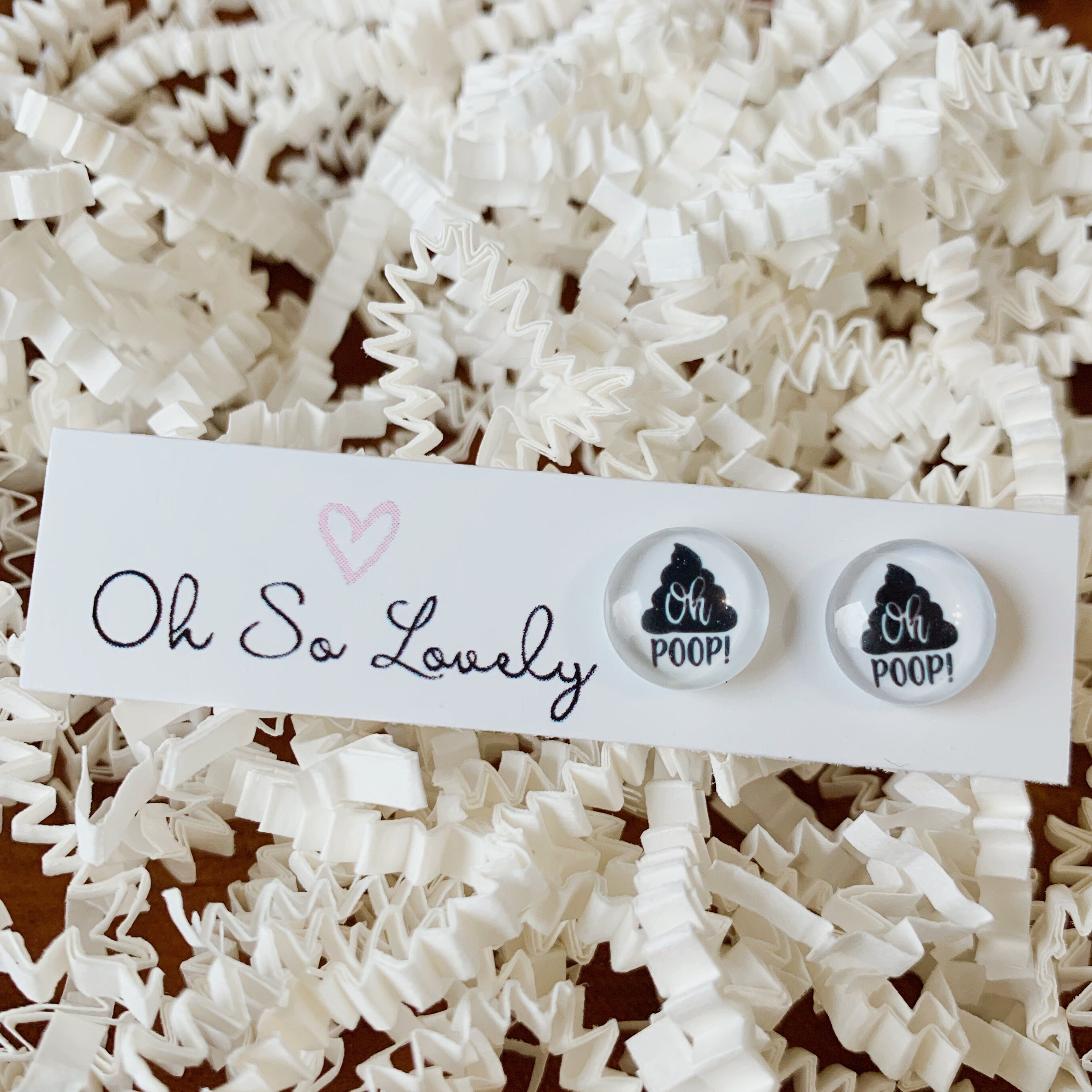 Oh Poop Stud Earrings Funny Humour Jewelry Gifts for Her - Etsy