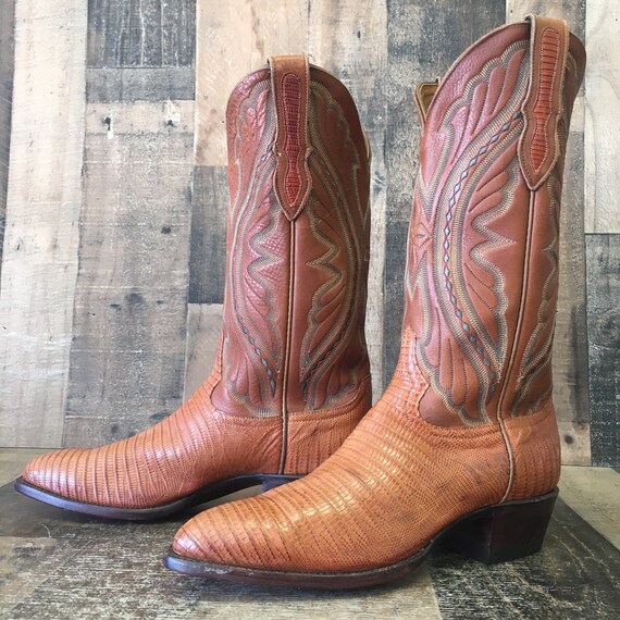 BootDaddy With Tony Lama Mens Teju Lizard Cowboy Boots Brandy | atelier ...