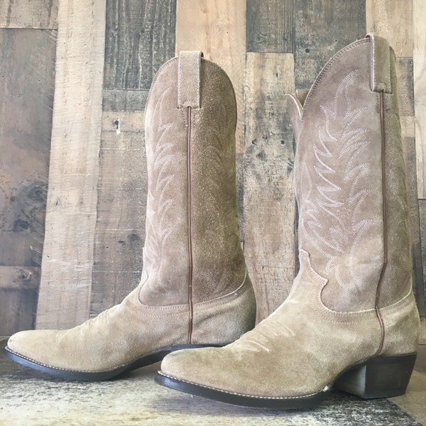 Suede Cowboy Boots - Etsy