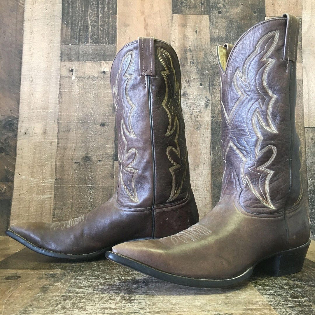 Nocona Pointed Toe Black Label Cowboy Boots Mens 13 B - Etsy