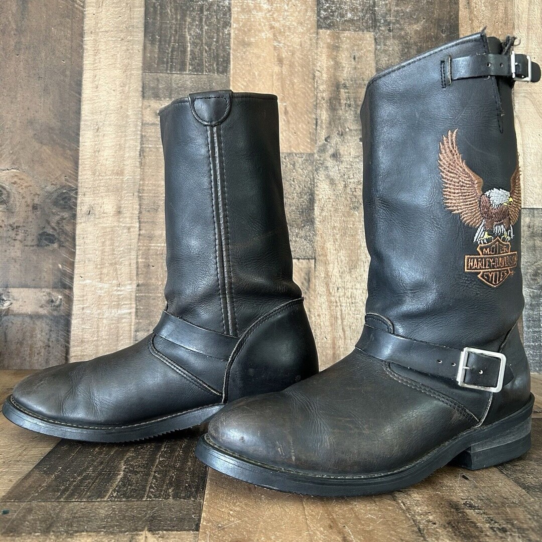 Harley Davidson Vintage Soft Toe Engineer Motorcycle Boots Mens 10 D - Etsy