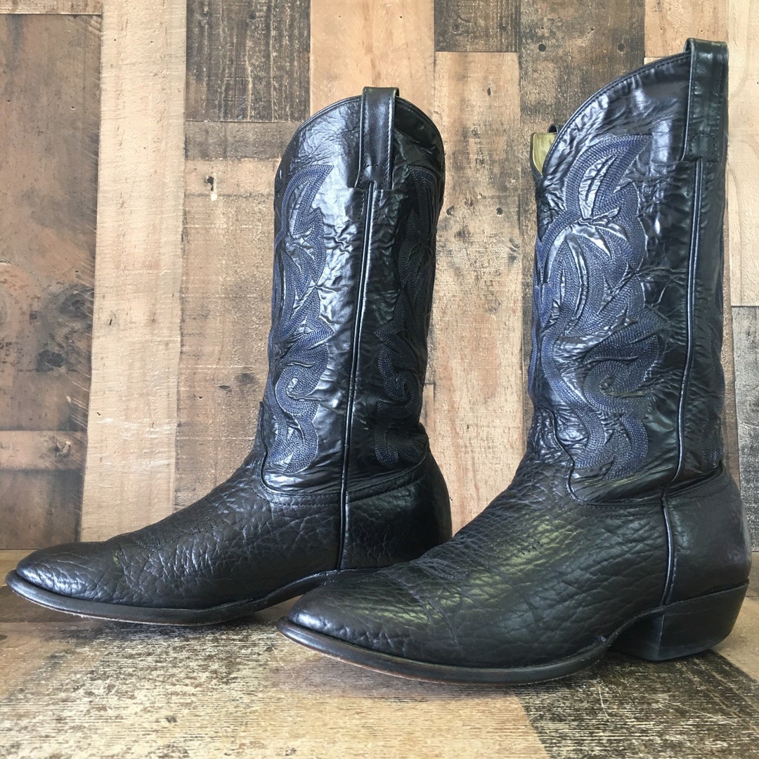 Cowtown Vtg Classic Black Cowboy Boots Mens 10.5 D - Etsy