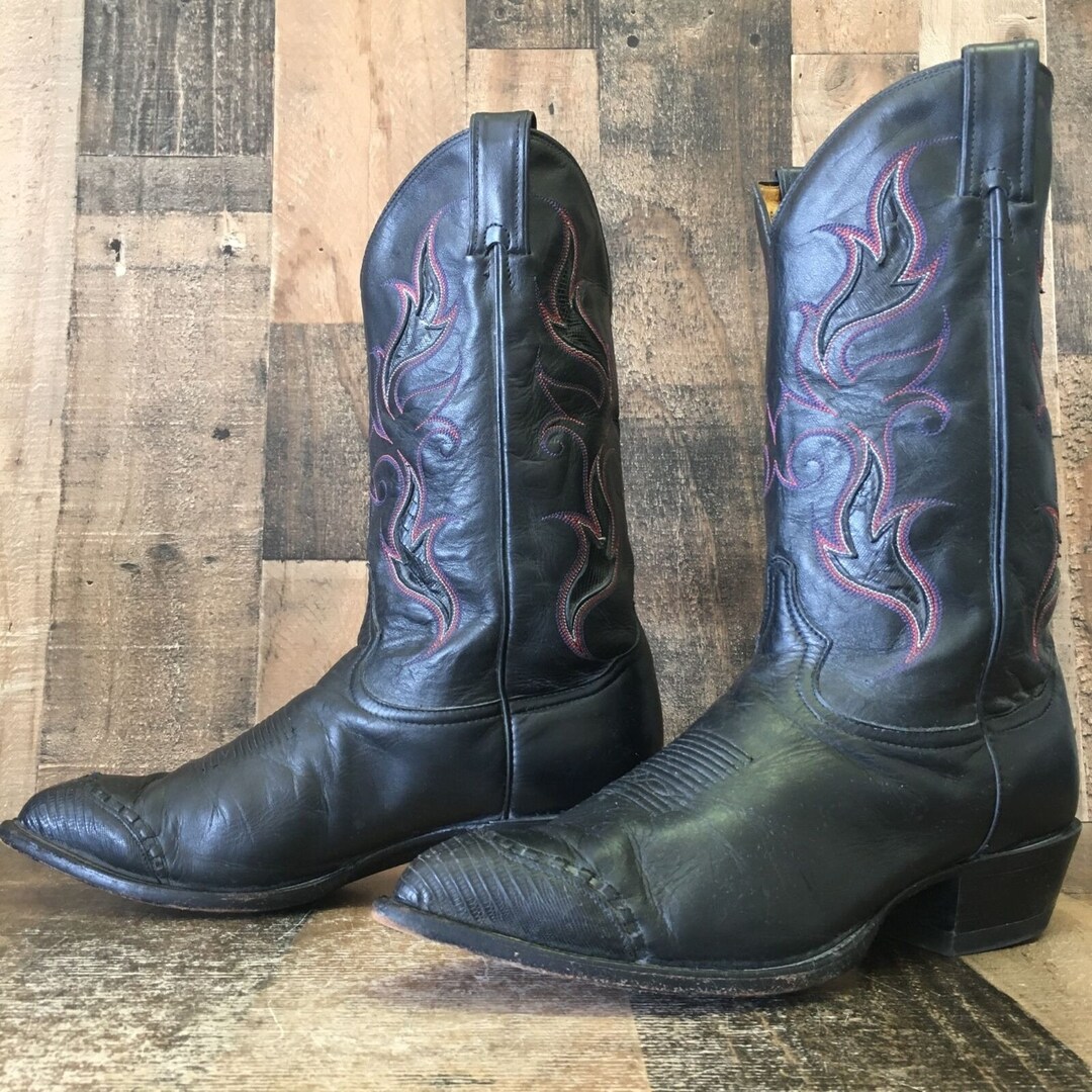 Tony Lama Vintage Wingtip Cowboy Boots Mens 12 D - Etsy