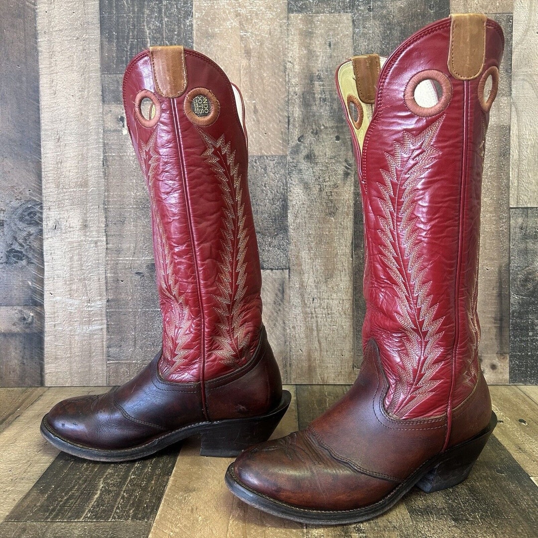 Hondo Buckaroo Tall Round Toe Cowboy Boots Mens 9 EEE - Etsy