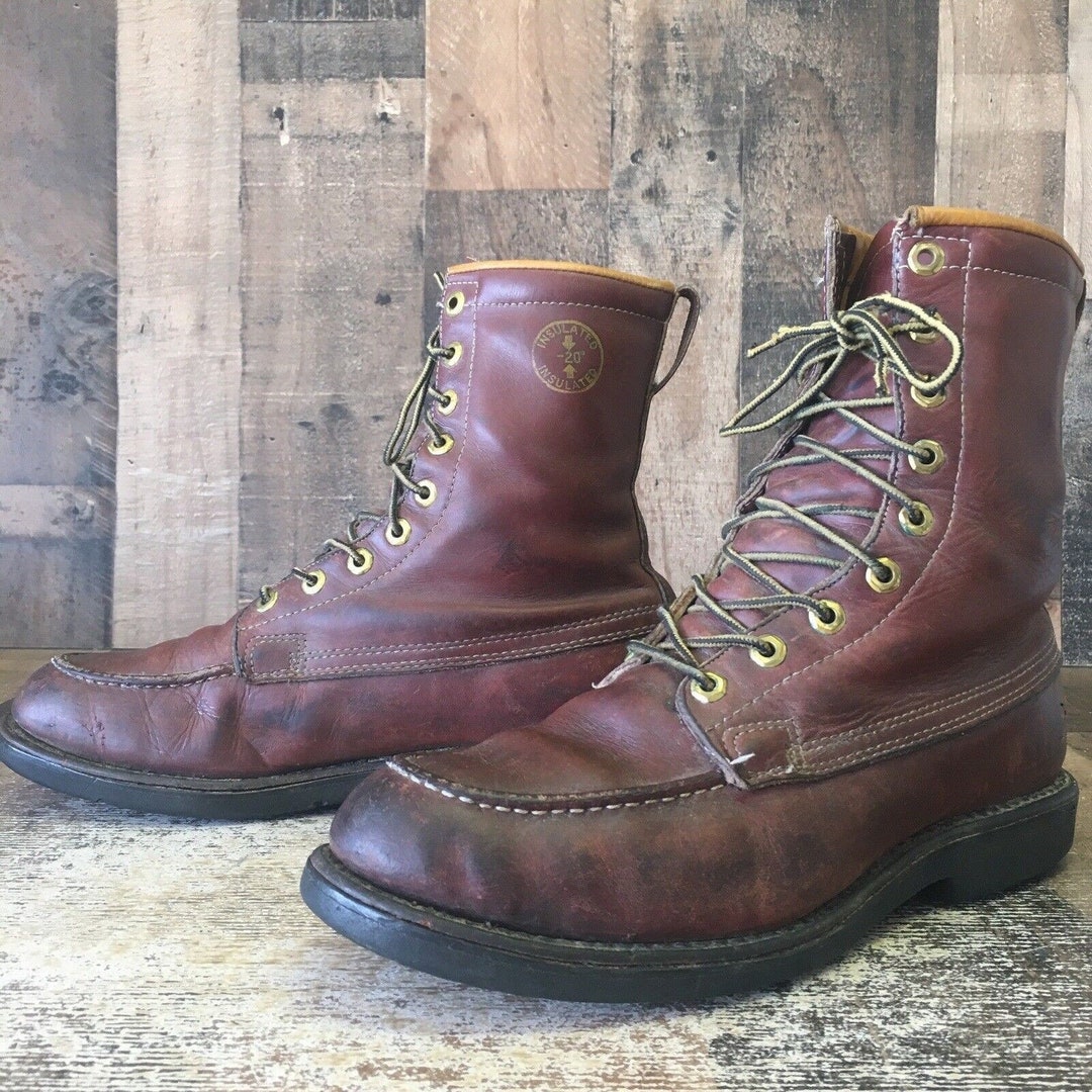 HERMAN SURVIVOR Vtg Brown Steel Toe Insulated Work Boots Mens 9 M/W - Etsy