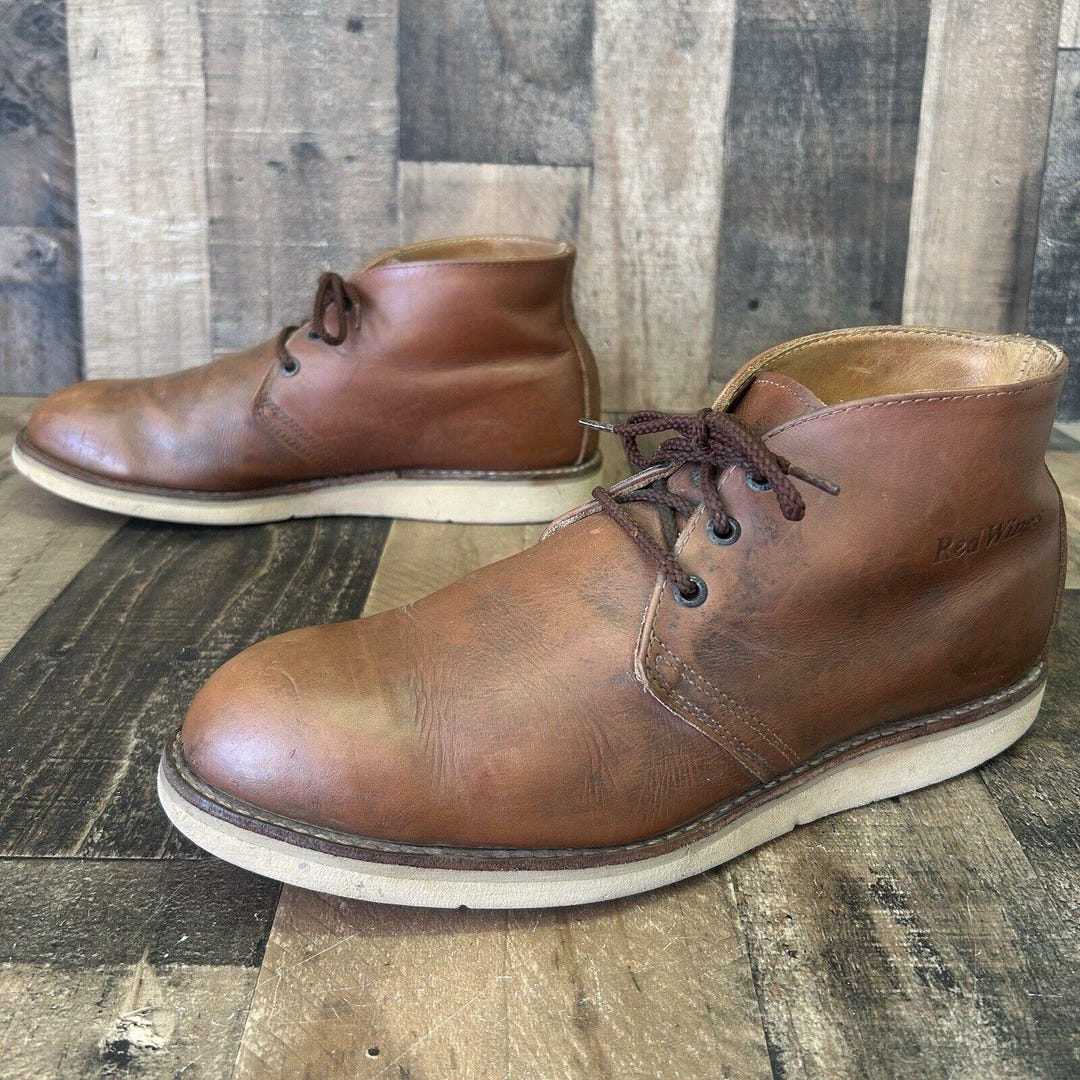 Red Wing 595 Chukka Leather Lace up Work Boots Mens 11 EE - Etsy
