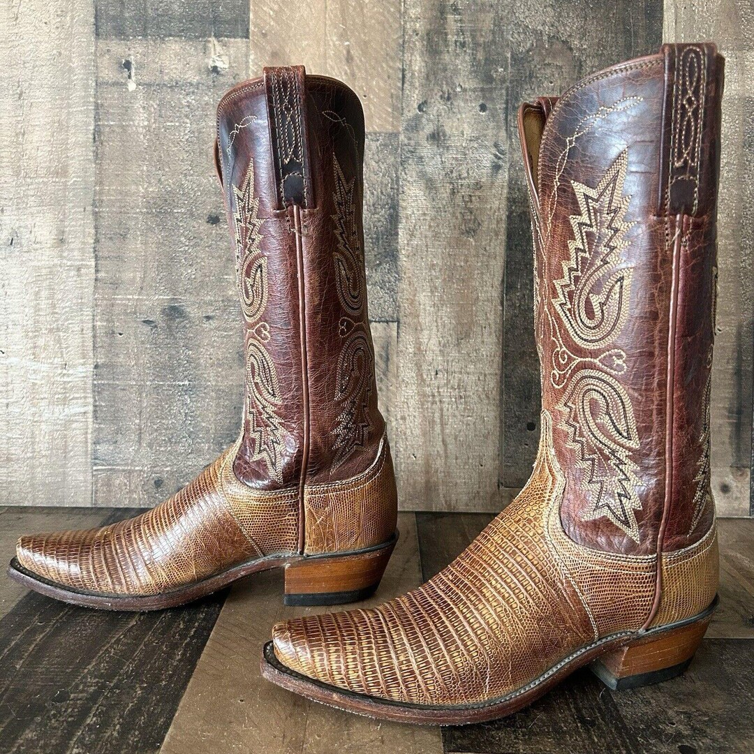 Lucchese 1883 N4002 Snip Toe Teju Lizard Cowboy Boots Womens 6.5 B - Etsy