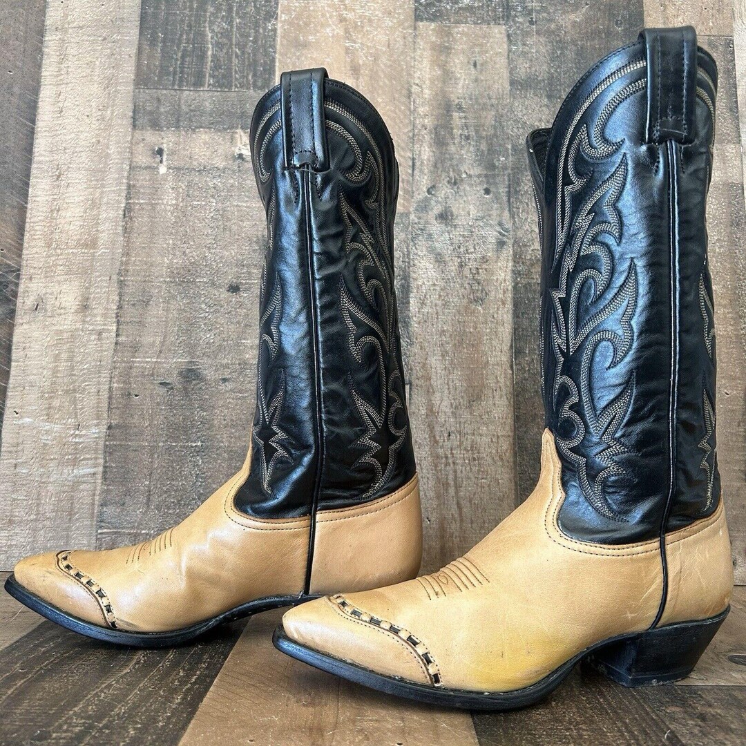 Tony Lama Vintage Wingtip Western Cowboy Boots Womens 7 M - Etsy