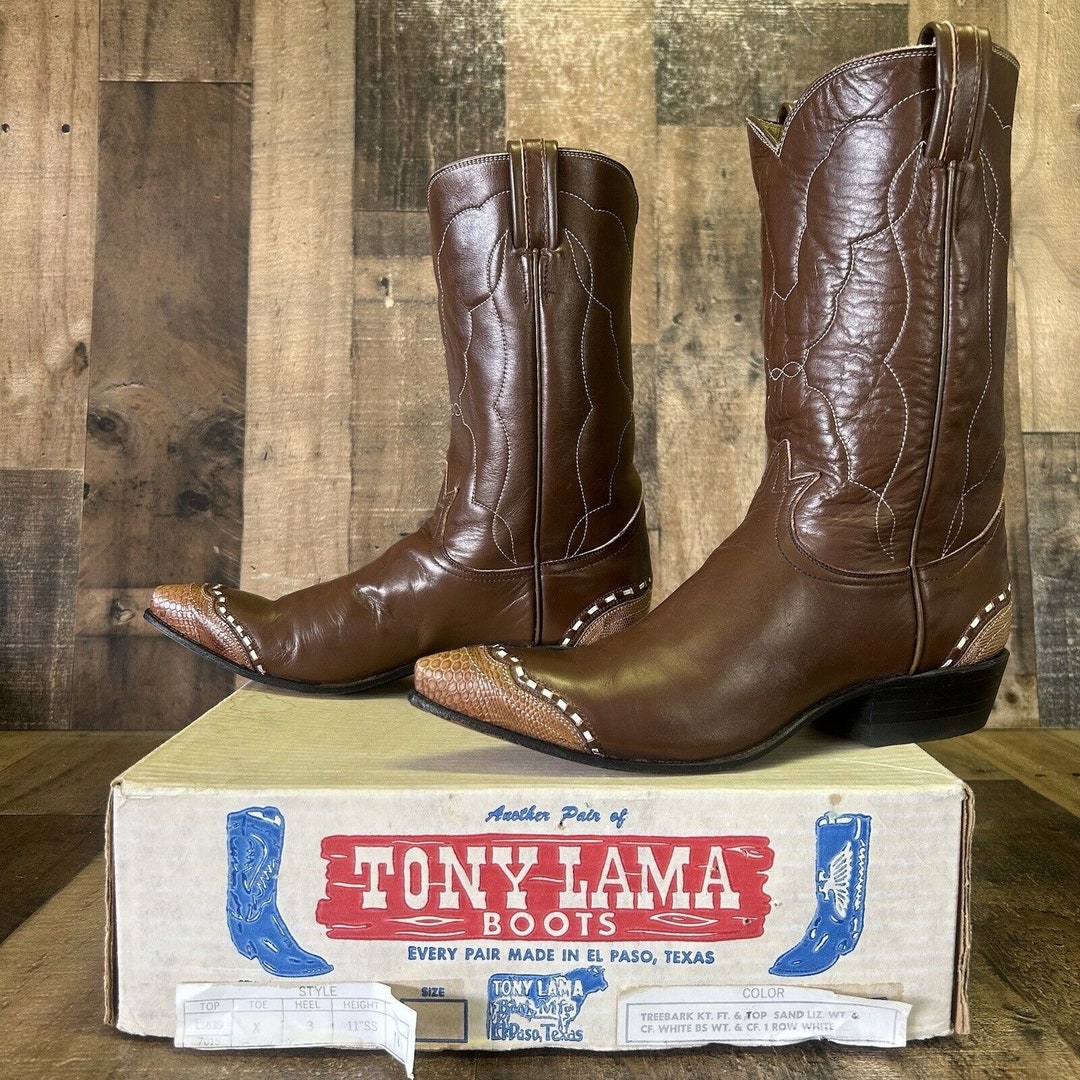 Tony Lama Vintage Wingtip Cowboy Boots Womens 8 A - Etsy
