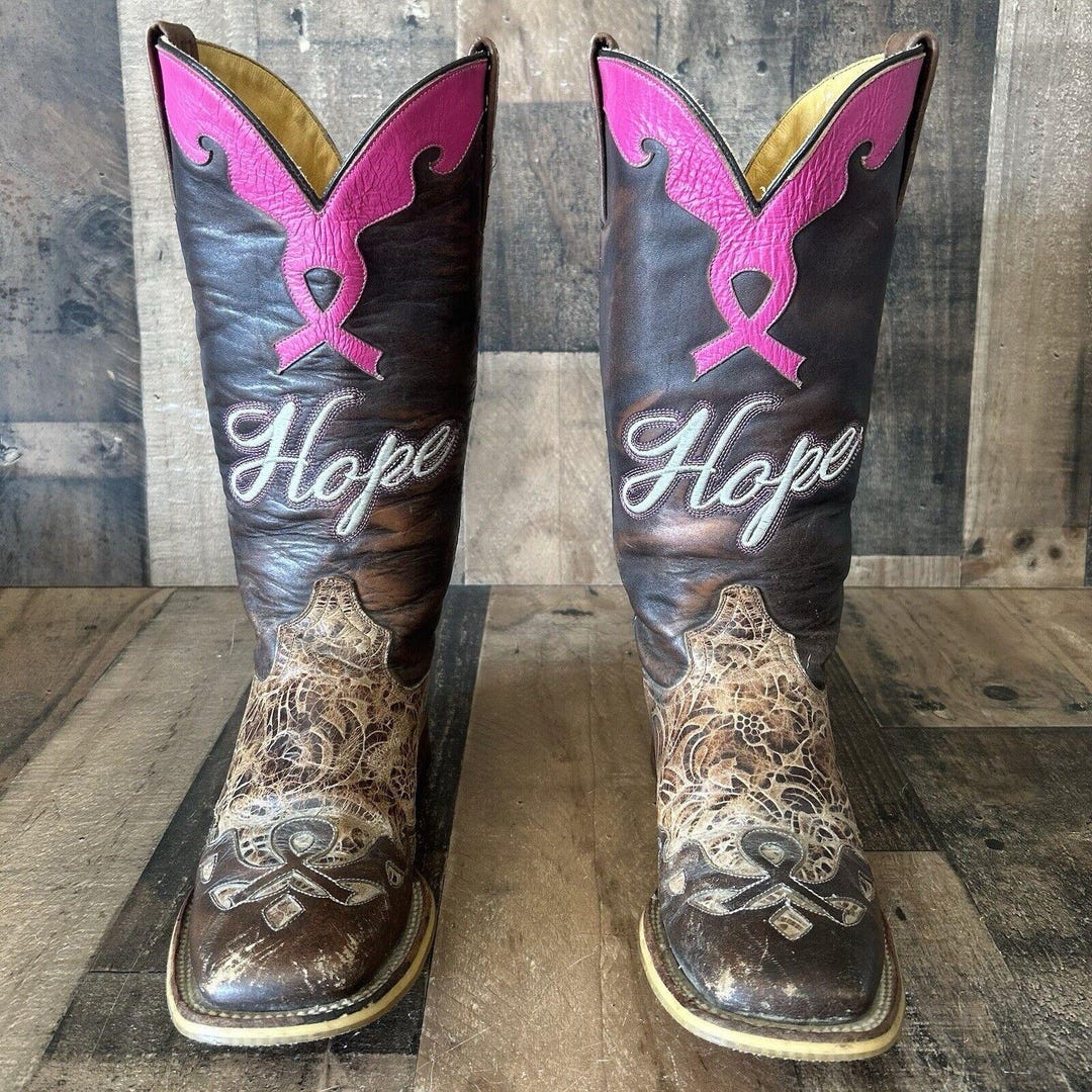 Tin Haul HOPE Square Toe Western Cowboy Boots Womens 8.5 - Etsy