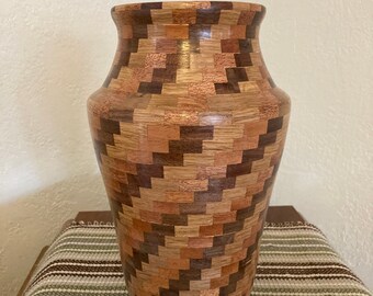 Wood Segmented Vase - Etsy