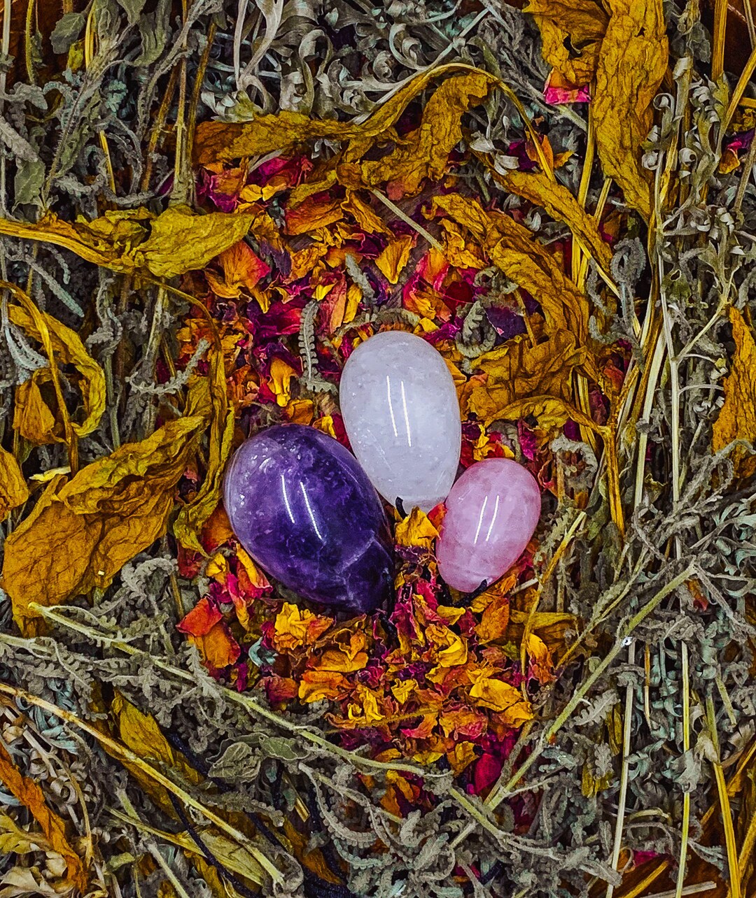 Set of 3 Crystal Yoni Eggs Red Jasper, Aventurine, Amethyst, Tigers Eye ...