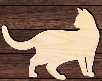 Cat 015 Unfinished Wooden Cutout for Crafting Home & Room | Etsy
