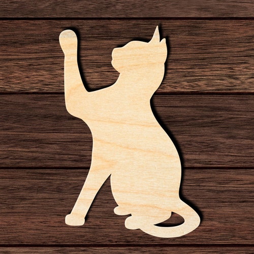 Cat 015 Unfinished Wooden Cutout for Crafting Home & Room - Etsy