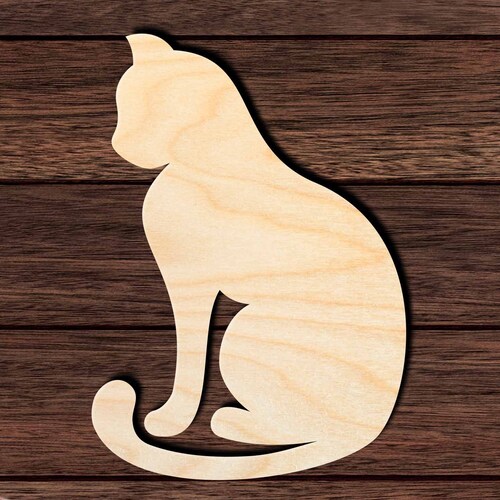 Cat 015 Unfinished Wooden Cutout for Crafting Home & Room - Etsy