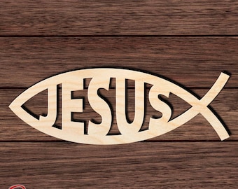 Wooden Jesus Fish | Etsy