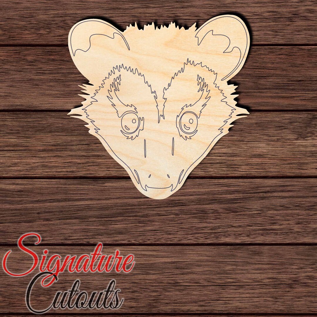 Opossum Head 001 Unfinished Wooden Cutout for Crafting, Home & Room ...
