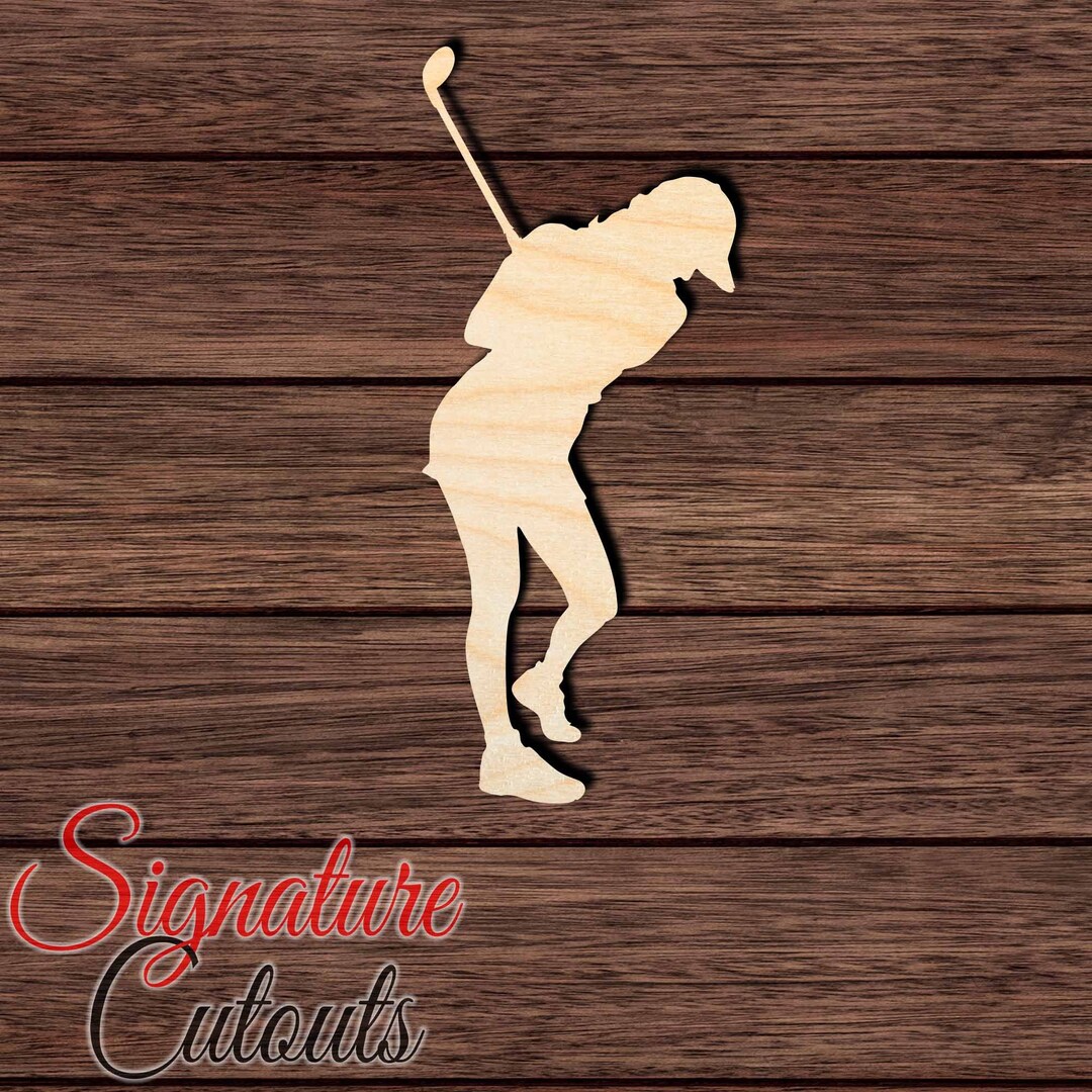 Female Golfer 002 Shape Cutout in Wood for Crafting, Home & Room Décor ...