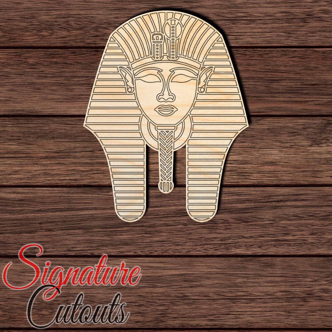 King Tut Head 001 Unfinished Wooden Cutout for Crafting, Home & Room ...