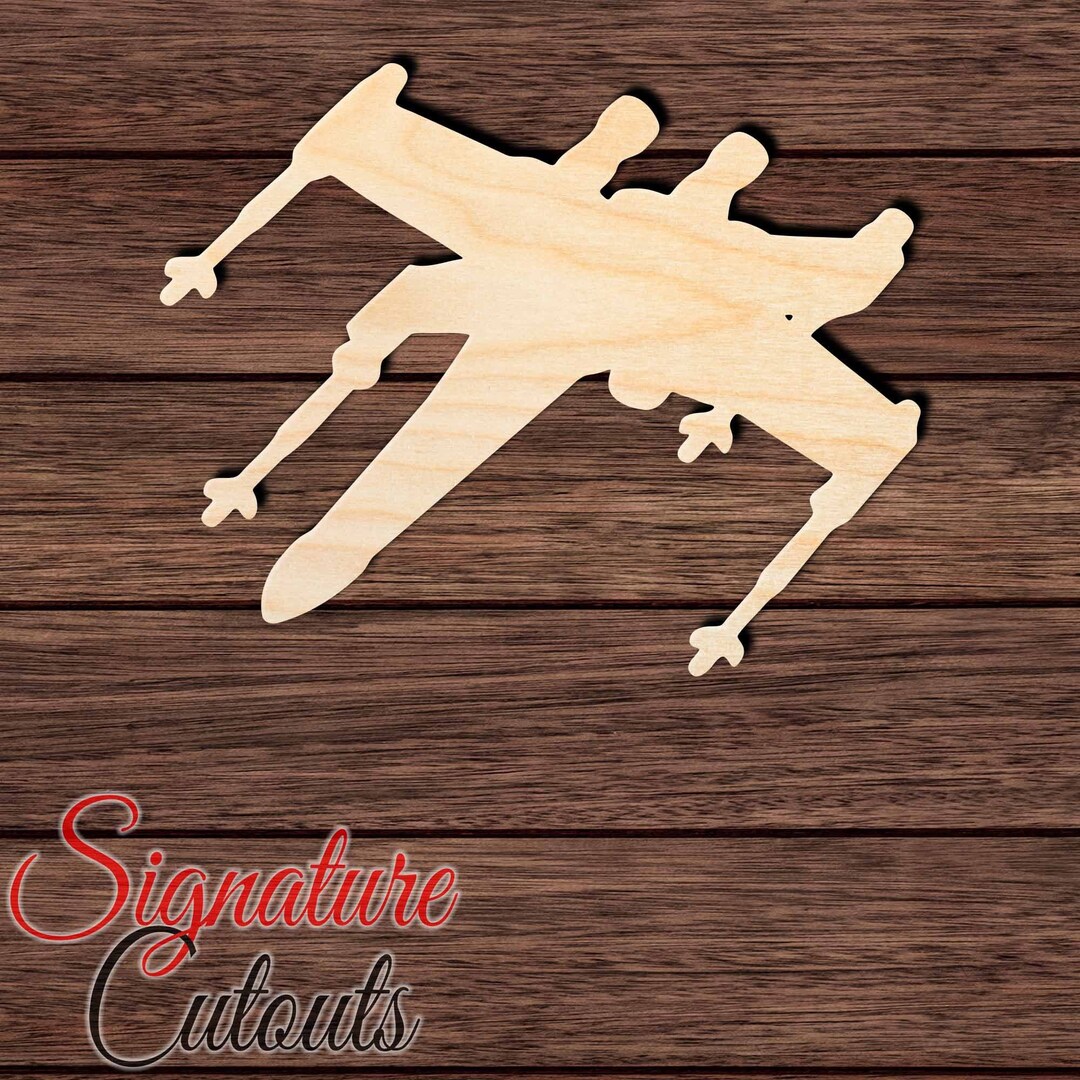 X Wing Fighter Ship Unfinished Wooden Cutout for Crafting, Home & Room ...