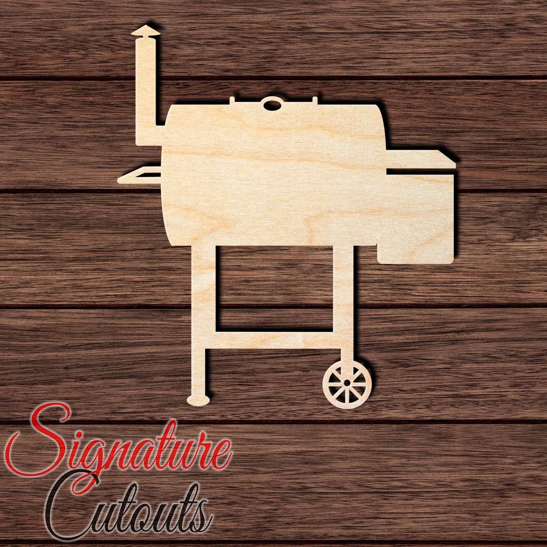 BBQ Pit 006 Smoker Unfinished Wooden Cutout for Crafting, Home & Room ...