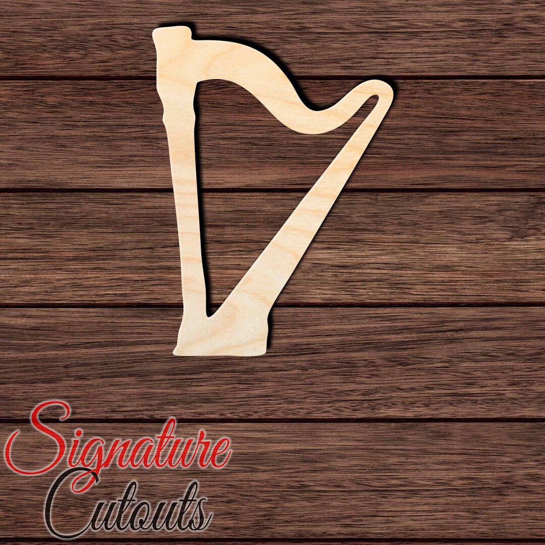 Harp 001 Symbol Wooden Shape Cutout for Crafting, Home & Room Décor ...