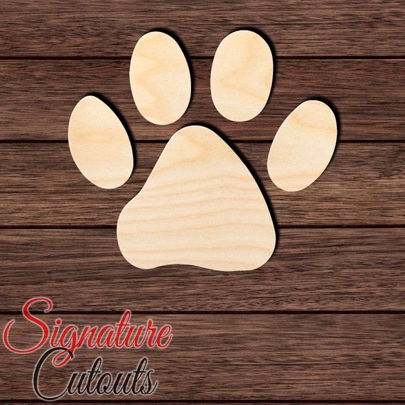 Dog Paw Print 003 Unfinished Wooden Cutout for Crafting Home | Etsy