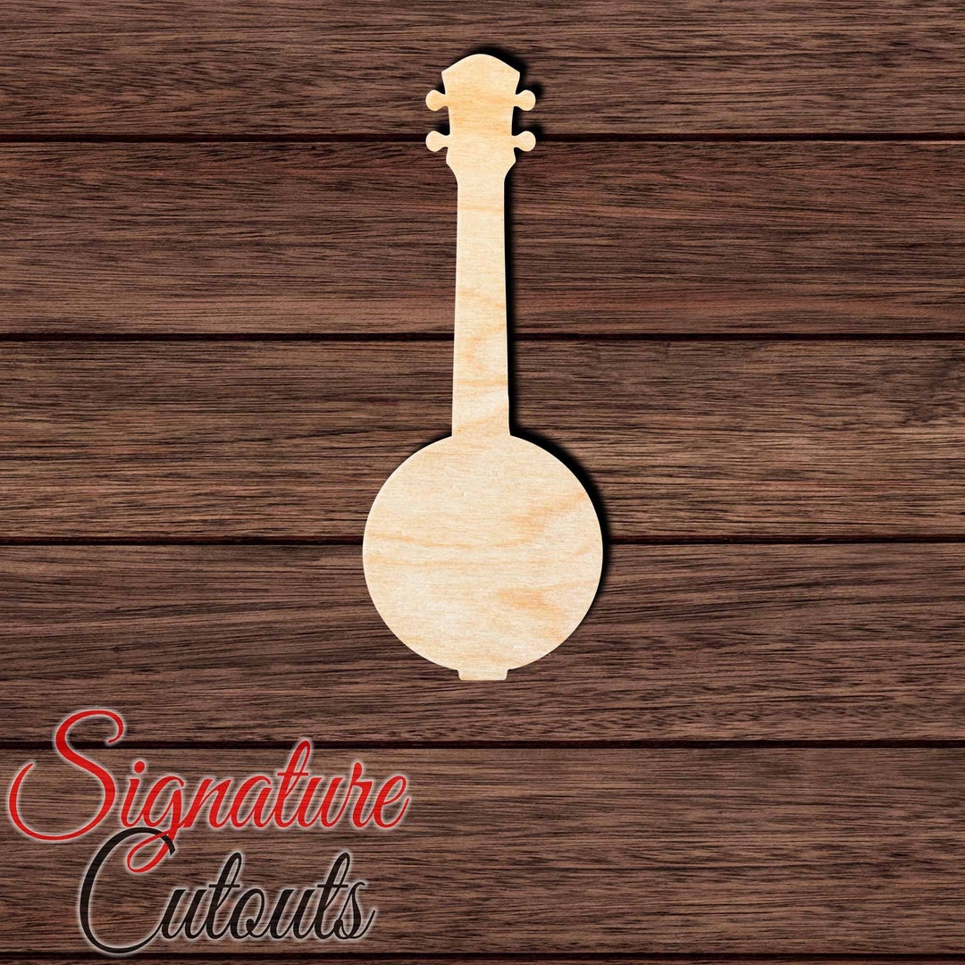 Banjo 001 Wooden Shape Cutout for Crafting, Home & Room Décor, and ...