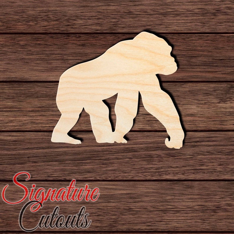 Gorilla 002 Wooden Shape Cutout for Crafting, Home & Room Décor, and ...