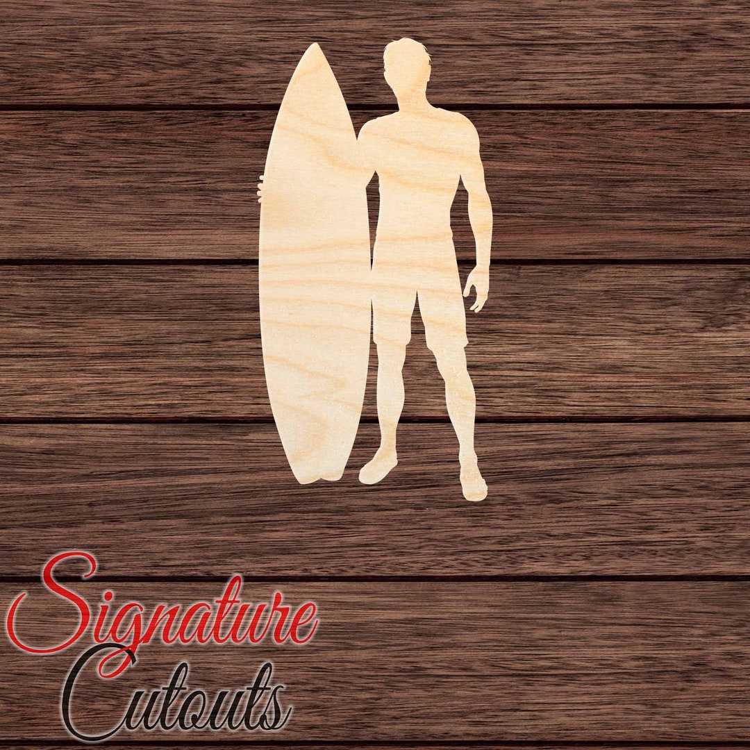 Surfer 002 Wooden Shape Cutout for Crafting, Home & Room Décor, and ...