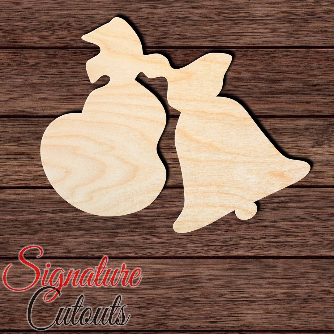 Christmas Bells 001 Unfinished Wooden Cutout for Crafting, Home & Room ...