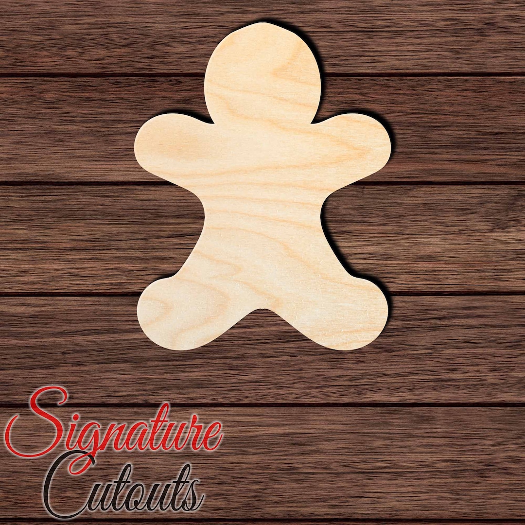 Gingerbread Man 001 Wooden Cutout for Crafting, Home & Room Décor, and ...