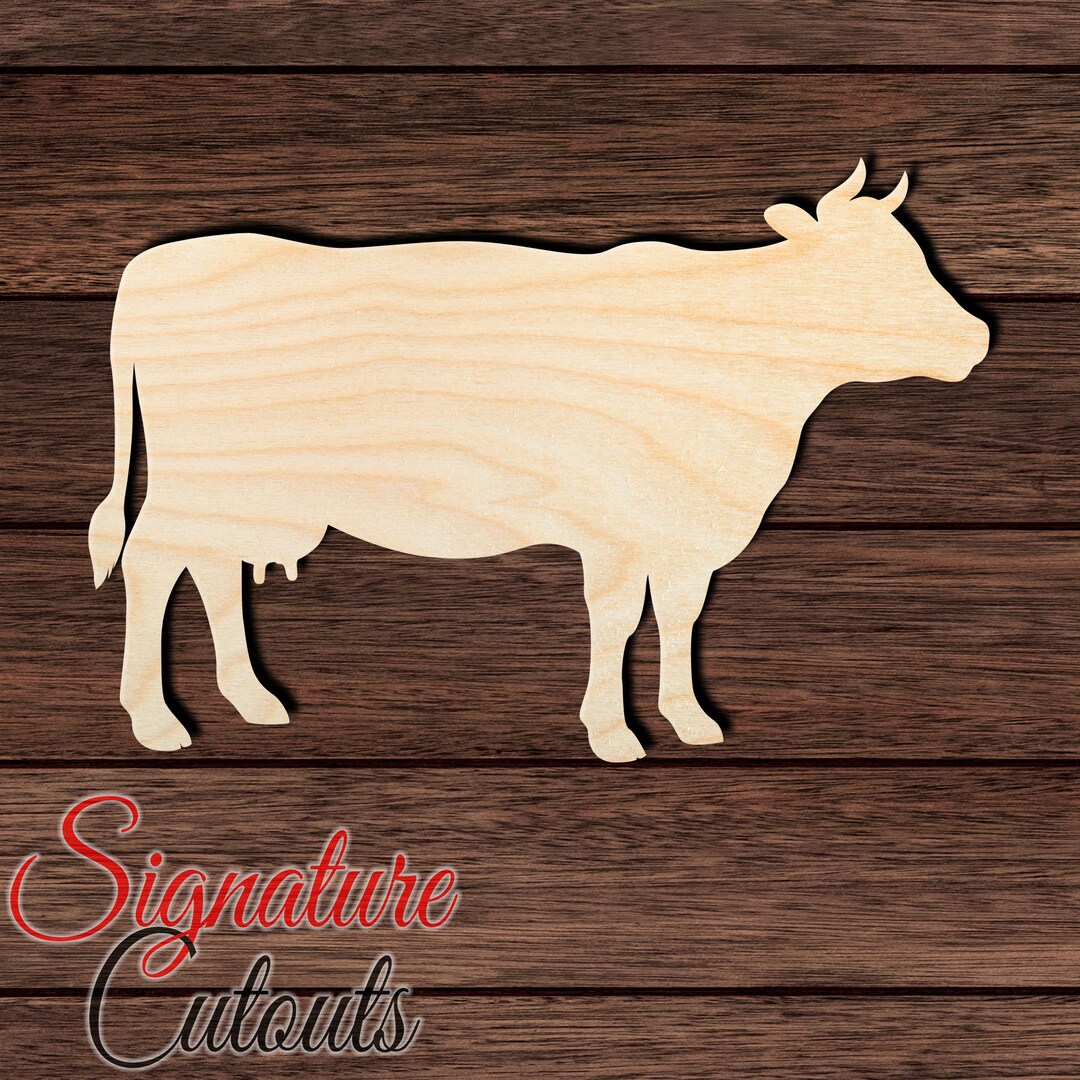 Cow 001 Wooden Shape Cutout for Crafting, Home & Room Décor, and Other ...