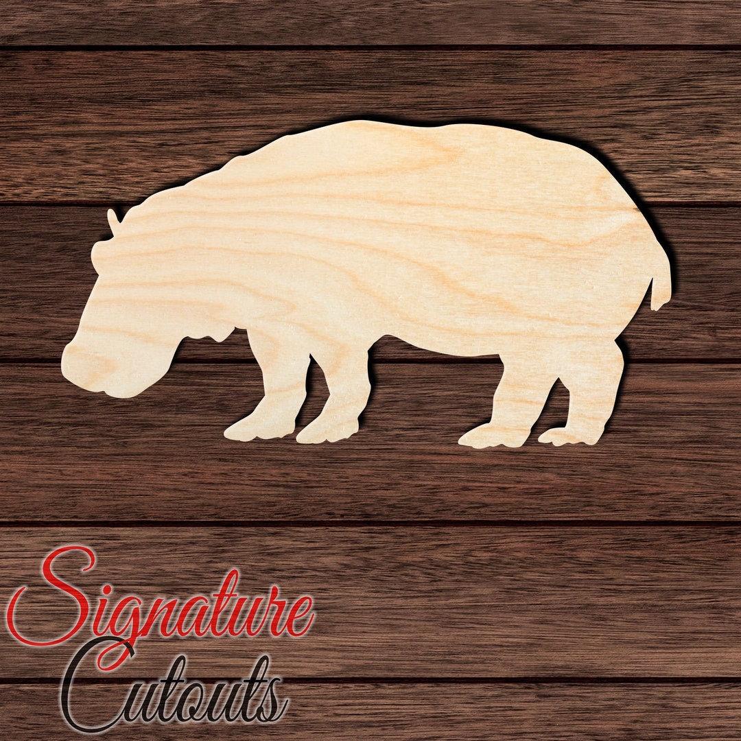 Hippo 001 Wooden Shape Cutout for Crafting, Home & Room Décor, and ...