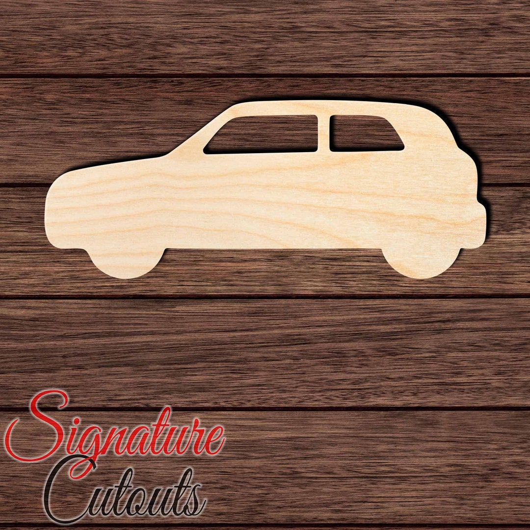 Mini Cooper 001 Unfinished Wooden Cutout for Crafting, Home & Room ...