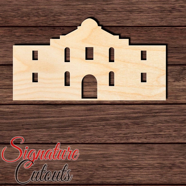 The Alamo - San Antonio Unfinished Wooden Cutout for Crafting, Home ...