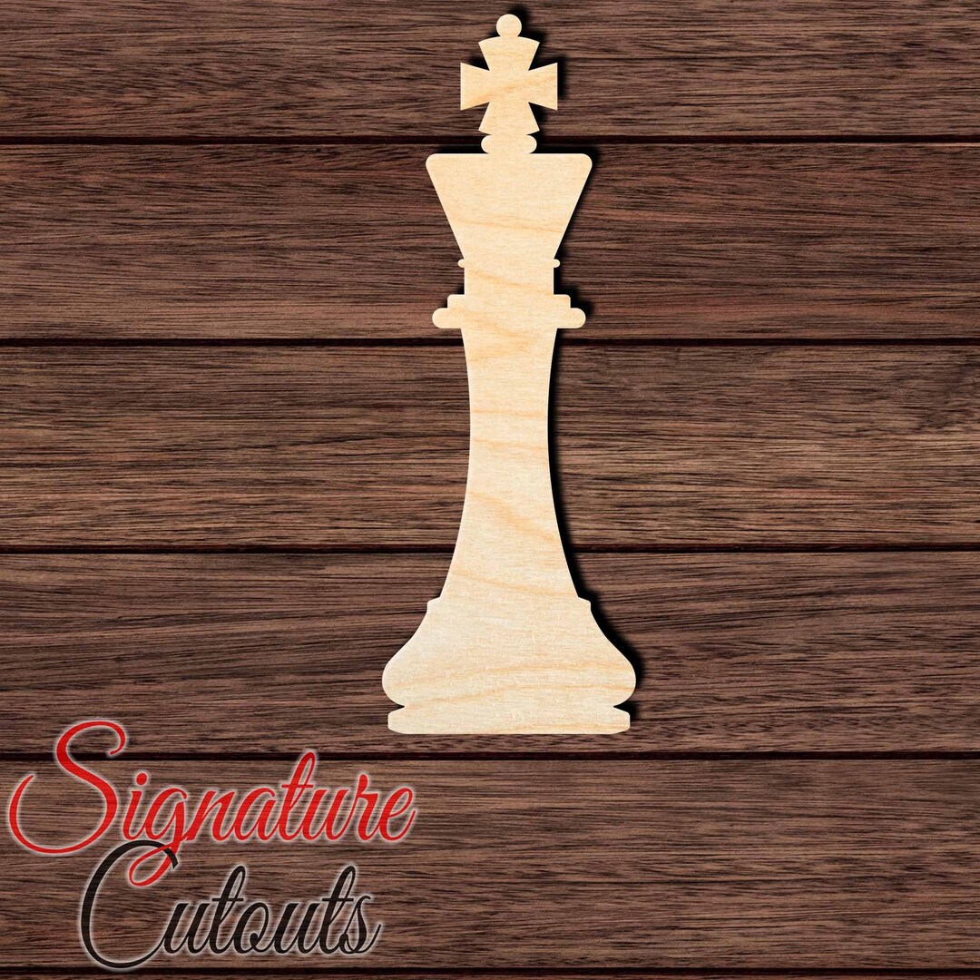 King Chess Piece Wooden Cutout for Crafting, Home & Room Décor, and ...
