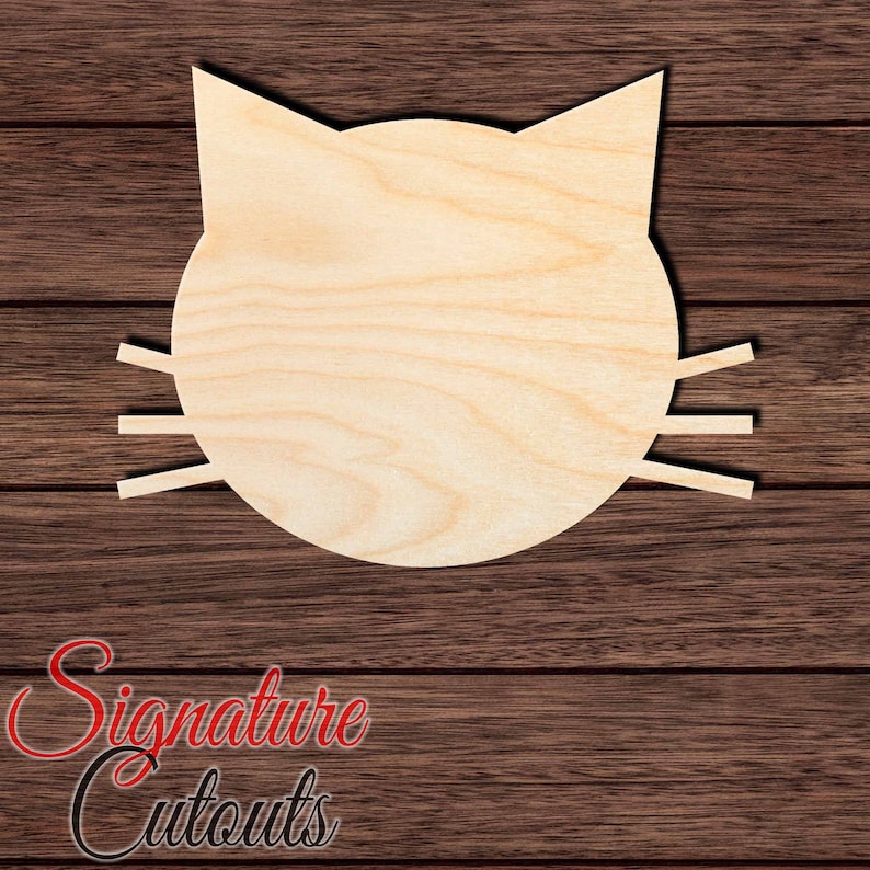 Cat Head 001 Unfinished Wooden Cutout for Crafting Home & - Etsy