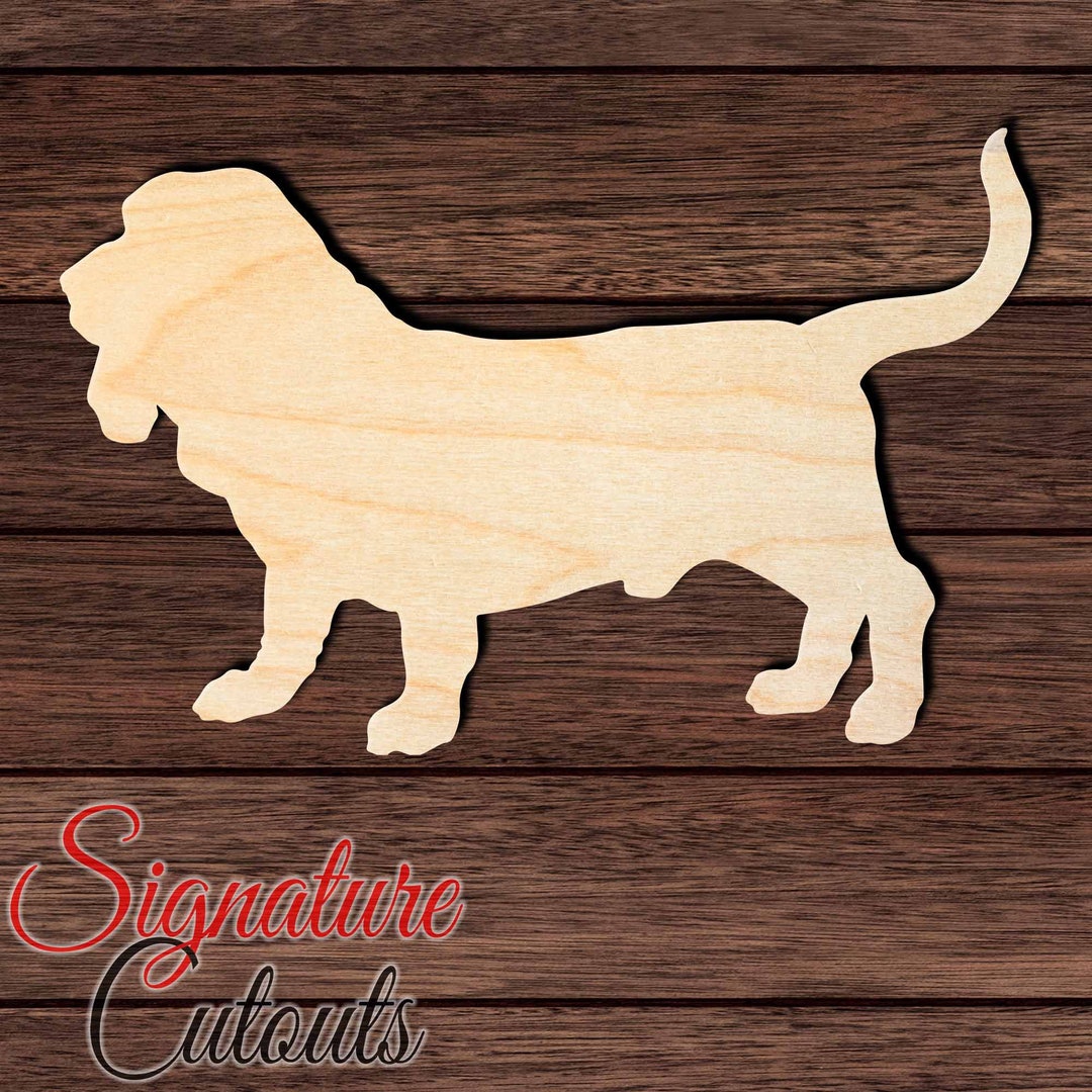 Basset Retriever Dog Wooden Shape Cutout for Crafting, Home & Room ...