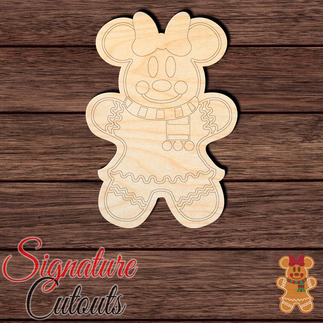 Gingerbread Minnie - Paint by Line Unfinished Cutout for Crafting, Home ...