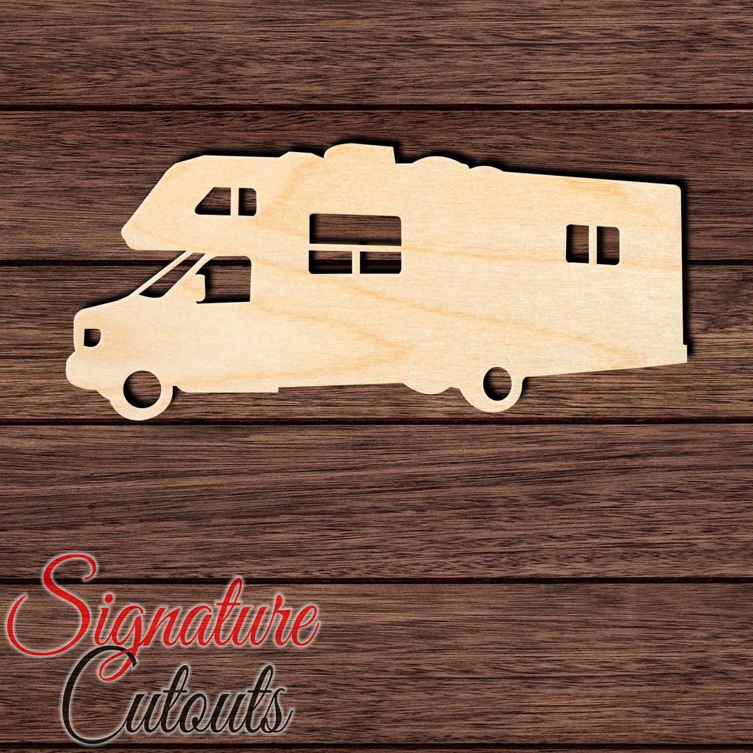 Motorhome 001 Wooden Shape Cutout for Crafting, Home & Room Décor, and ...