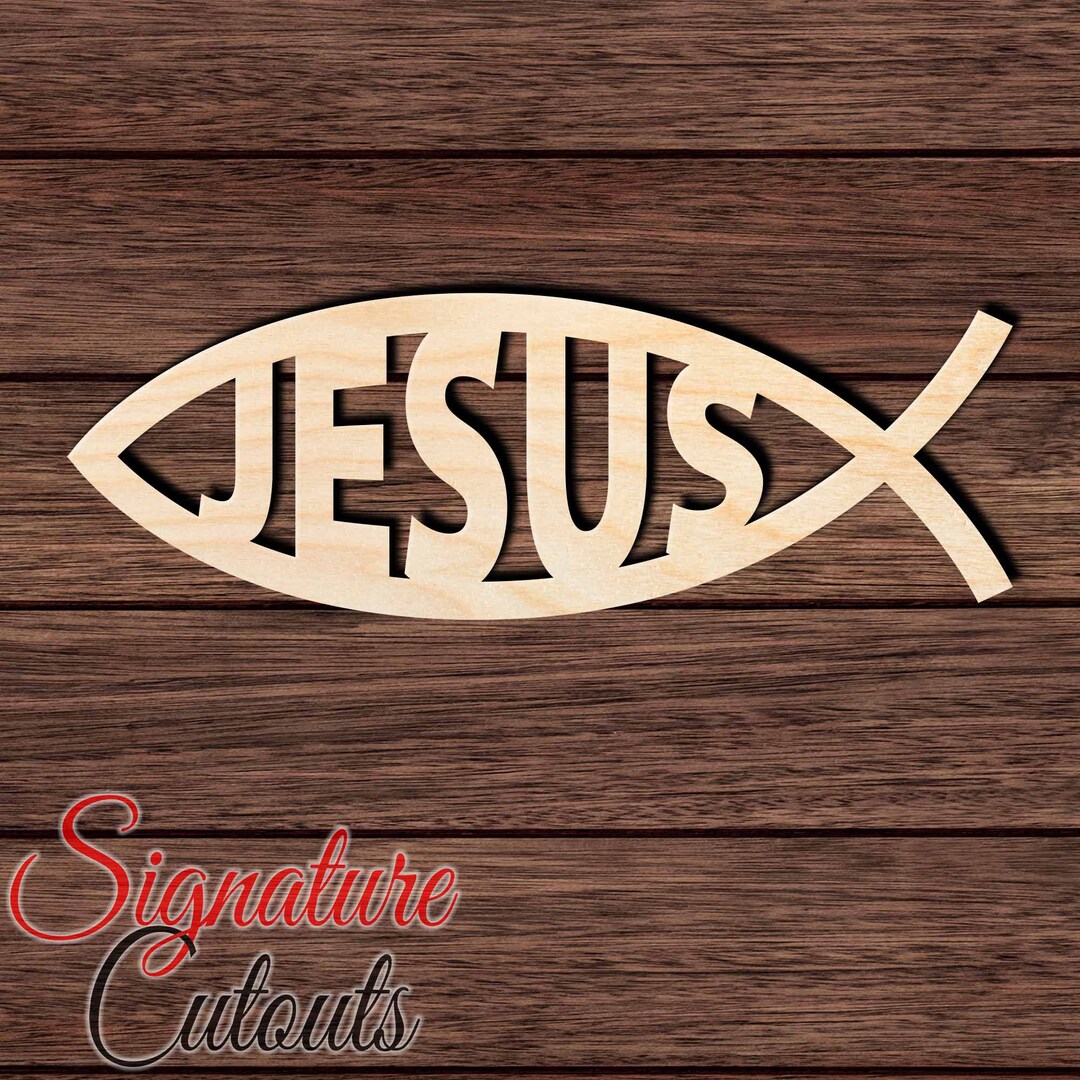 Jesus Fish 001 Wooden Shape Cutout for Crafting, Home & Room Décor, and ...